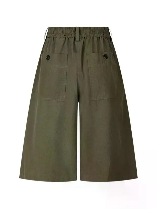 STUDIO TOMBOY Elasticated-waist Pleated Shorts - Green