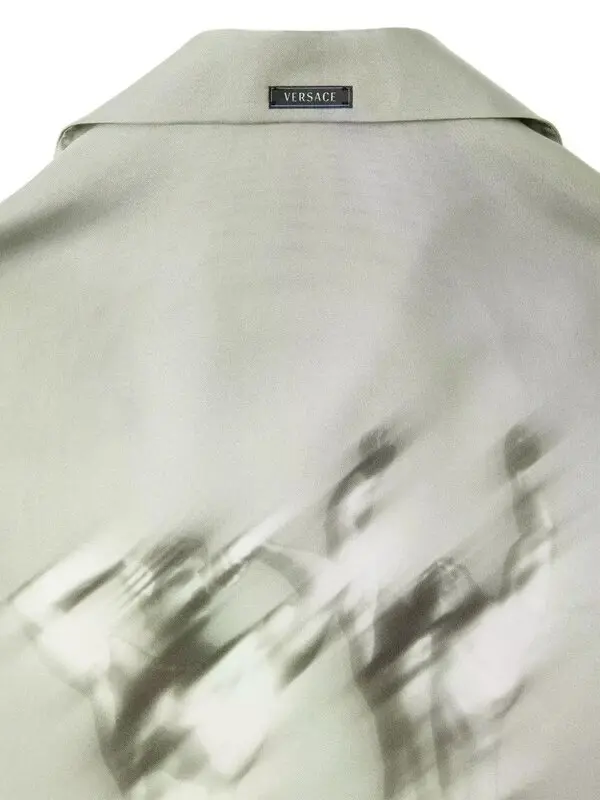 Versace Printed Silk Twill Slim Shirt