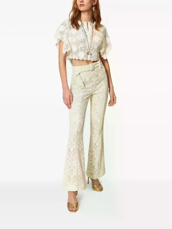 TWINSET Lace Flared Trousers