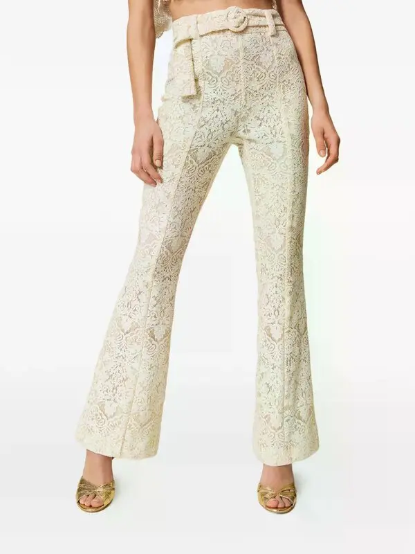 TWINSET Lace Flared Trousers