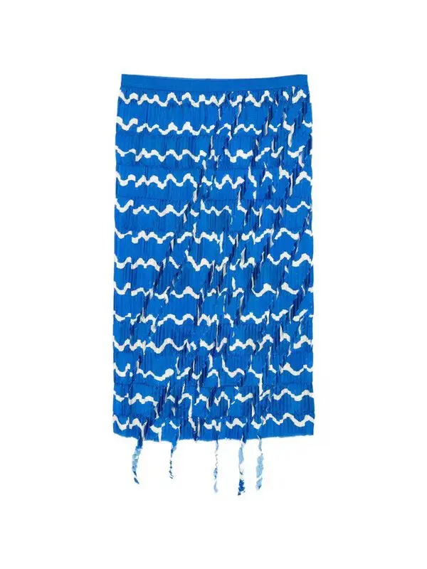 JNBY Pleated Fringe Skirt - Blue