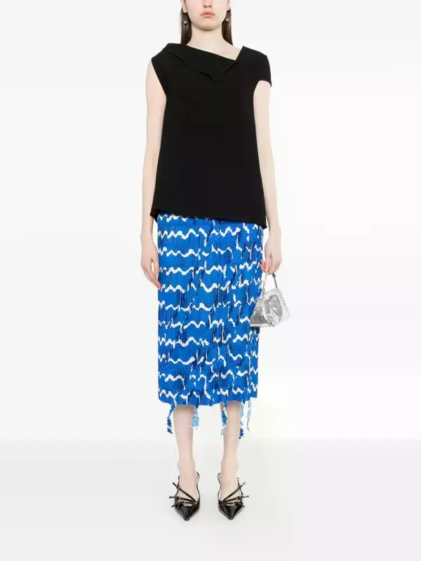 JNBY Pleated Fringe Skirt - Blue