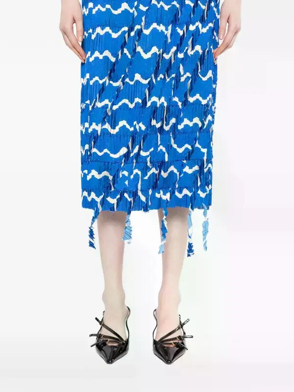 JNBY Pleated Fringe Skirt - Blue