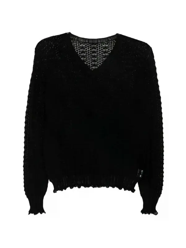 JNBY Gathered Hem V-neck Top