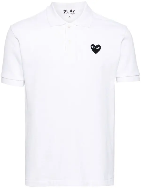Play Comme Des Garcon Cotton Polo Shirt - White