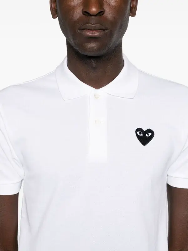 Play Comme Des Garcon Cotton Polo Shirt - White
