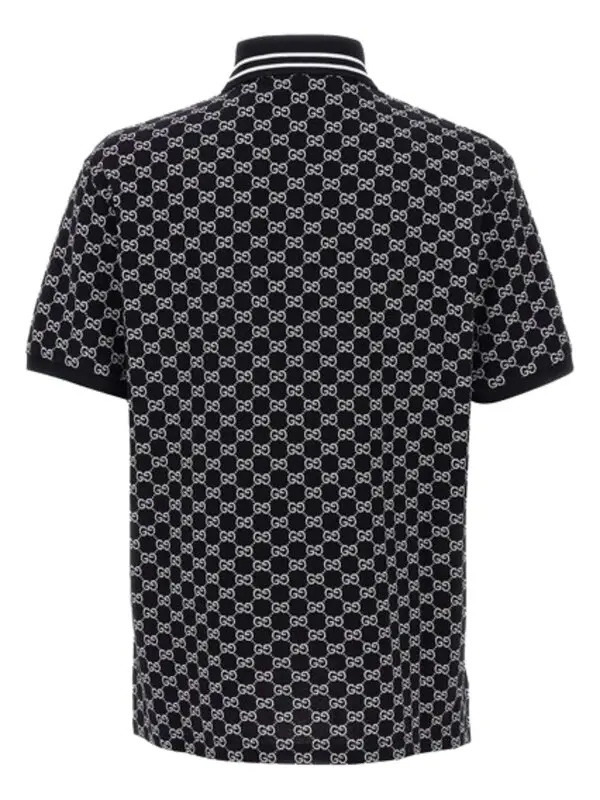 Gucci Gg Cotton Pique Polo Shirt - Blue