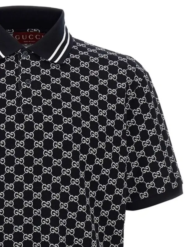 Gucci Gg Cotton Pique Polo Shirt - Blue