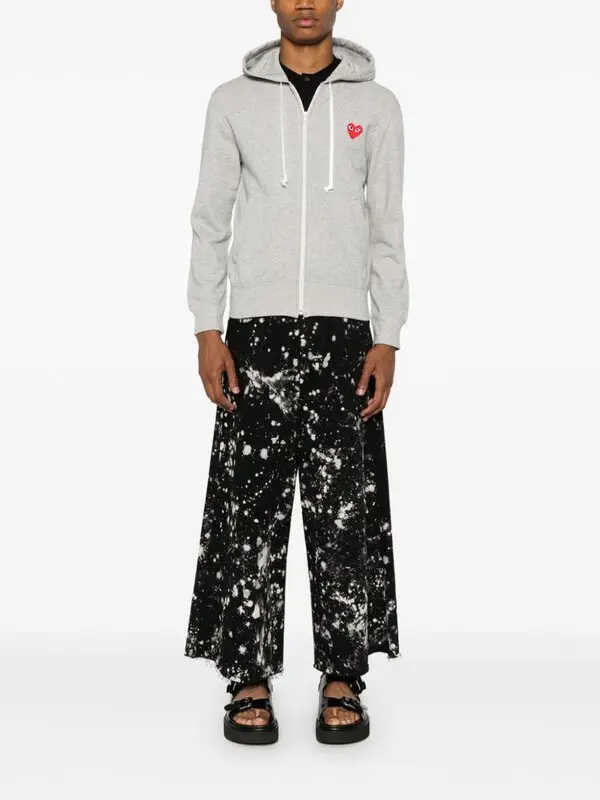 Play Comme Des Garcon Cotton Zipped Hoodie - Grey