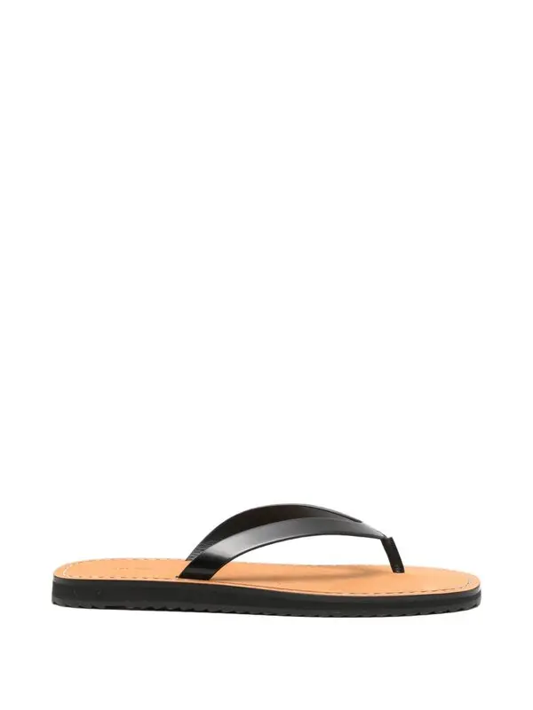THE ROW City Leather Flip Flops - Black