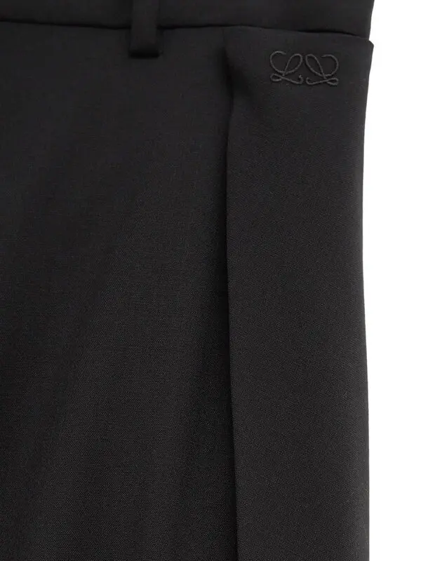 Loewe Wool Wide-leg Trousers - Black