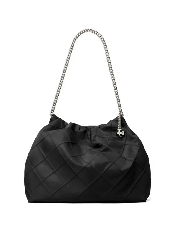 Tory Burch Fleming Nylon Hobo Bag - Black