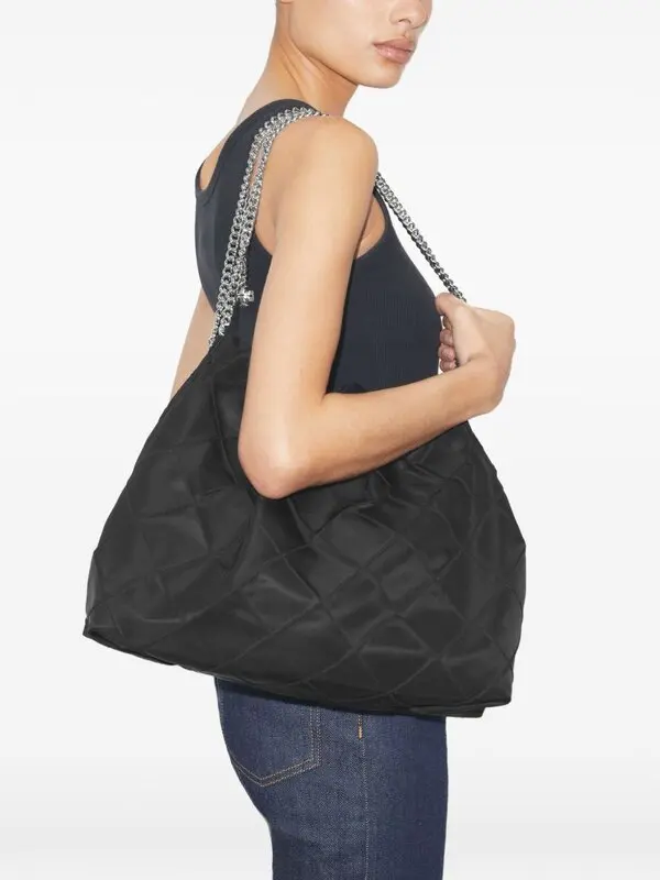 Tory Burch Fleming Nylon Hobo Bag - Black