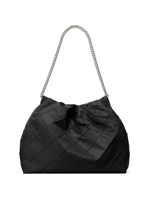 Tory Burch Fleming Nylon Hobo Bag - Black