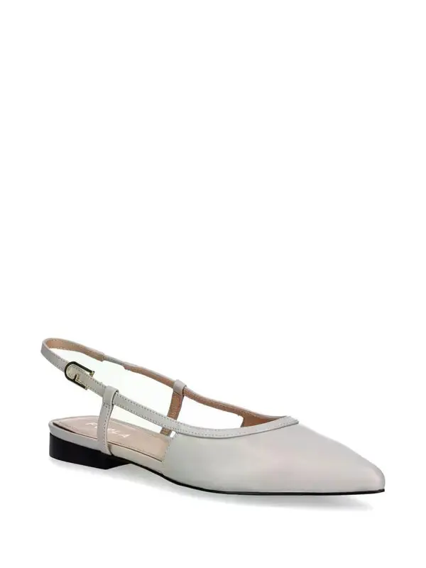 Furla Pointed Buckle Leather Ballet Flats