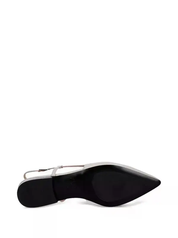 Furla Pointed Buckle Leather Ballet Flats