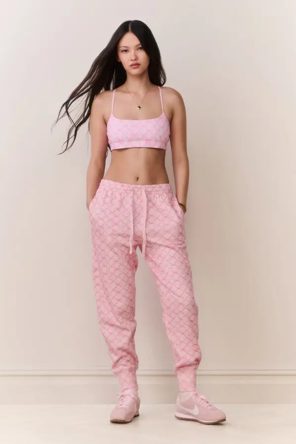 LoveShackFancy Sweetheart Lolana Cotton Jogger - Pink Peppermint