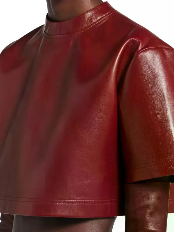 Balenciaga Short-sleeve Leather T-shirt