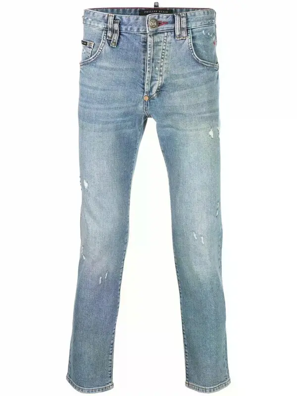 Philipp Plein Embroidered Logo Slim-fit Jeans