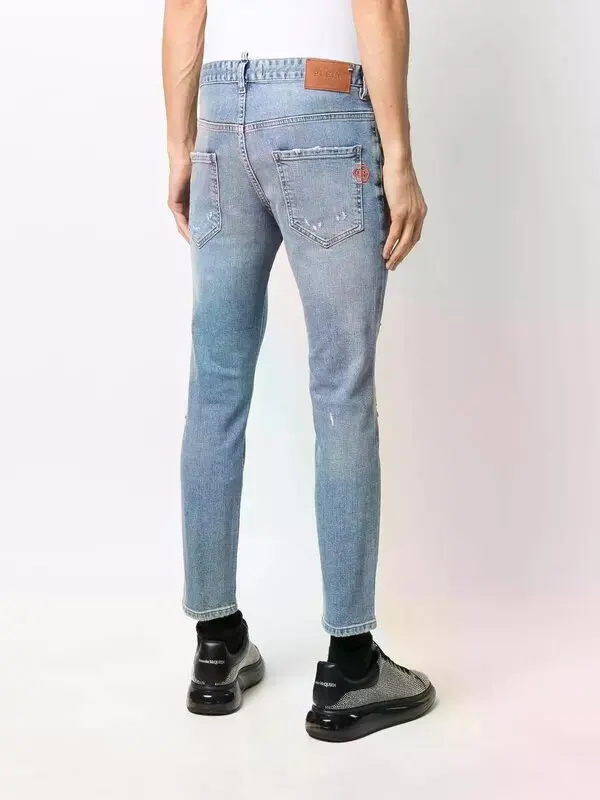 Philipp Plein Embroidered Logo Slim-fit Jeans