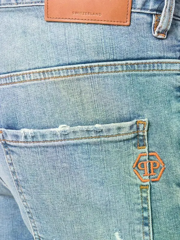 Philipp Plein Embroidered Logo Slim-fit Jeans