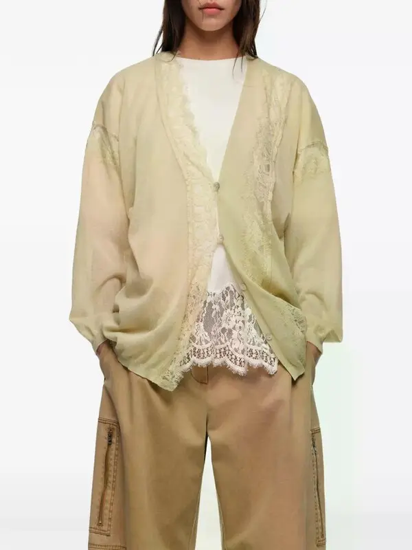 Bimba Y Lola Lace-trim Cardigan