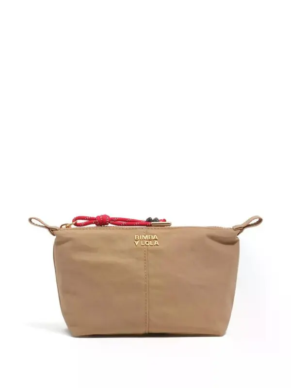 Bimba Y Lola Trapezoid Makeup Bag With Topstitching - Neutrals