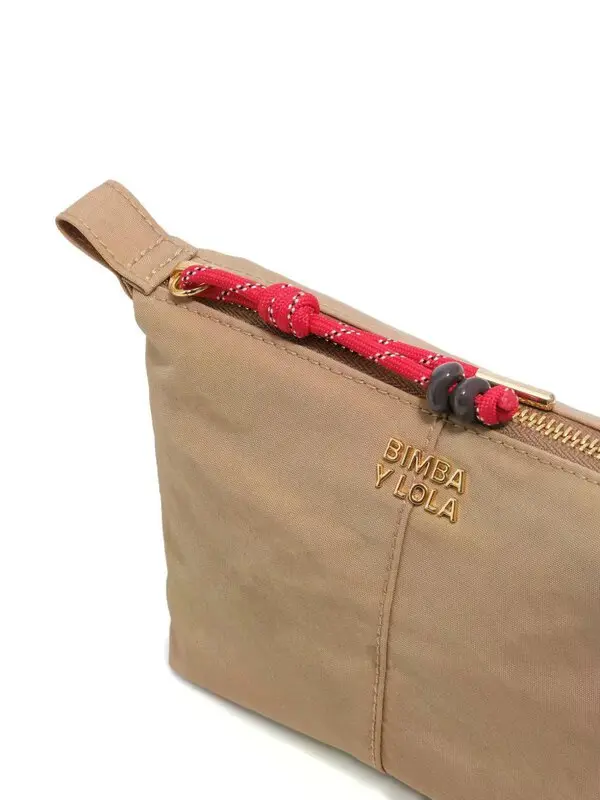 Bimba Y Lola Trapezoid Makeup Bag With Topstitching - Neutrals
