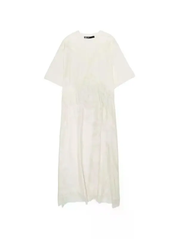 Bimba Y Lola Lace-trim Midi Dress - Neutrals