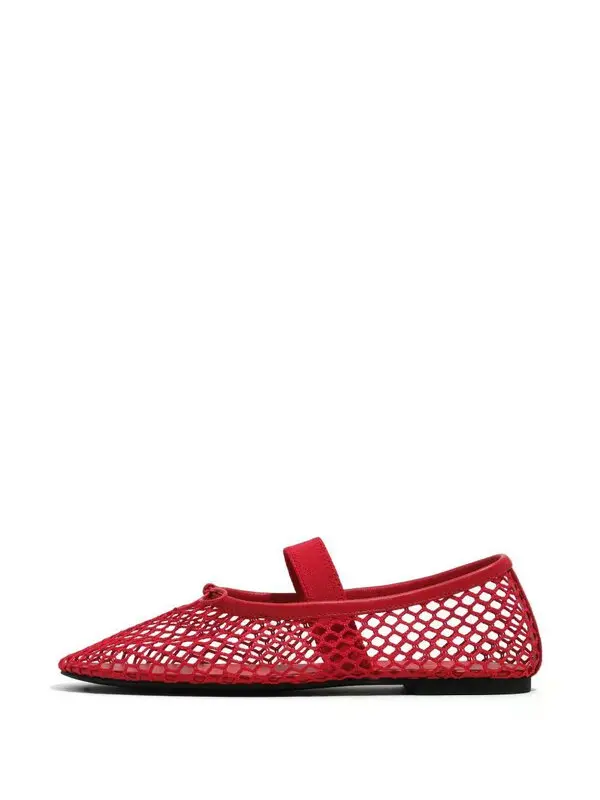 Bimba Y Lola Bow Detail Mesh Ballet Flats - Red