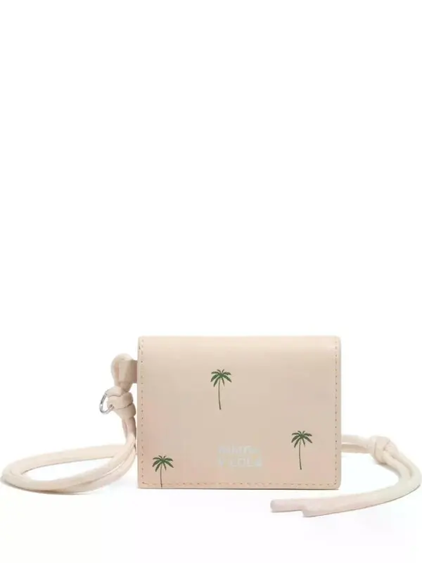 Bimba Y Lola Palm-print Lanyard Wallet - Neutrals