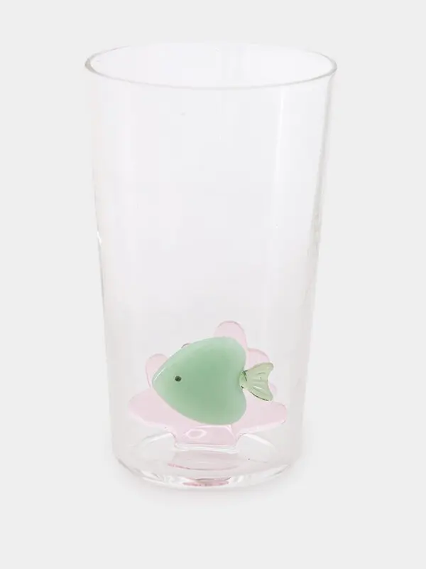 ICHENDORF MILANO Longdrink Glass With Fish And Seaweed - Pink