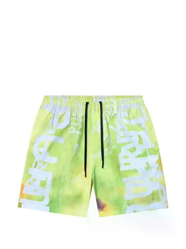 PURPLE BRAND Printed Drawstring Shorts - Green