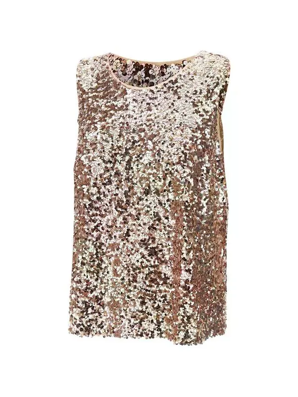 ELENA MIRÒ Sequin Round-neck Top