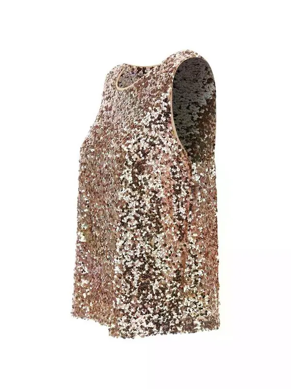ELENA MIRÒ Sequin Round-neck Top
