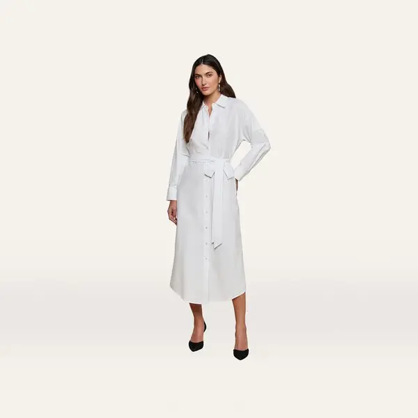 L'Agence Ridley Shirt Dress - White
