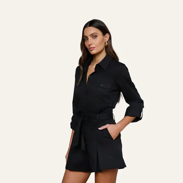 L'Agence Pearson Poplin Shirt - Black