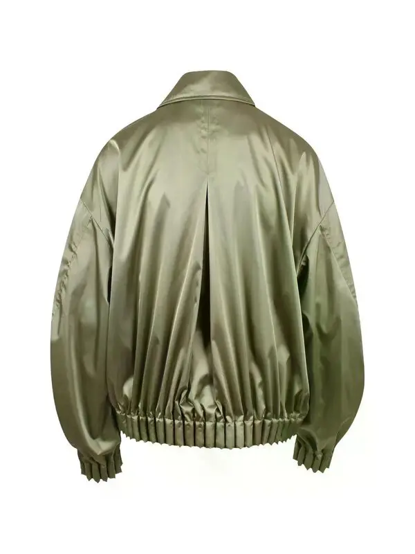 RAXXY Gathered-detail Zip Jacket - Green