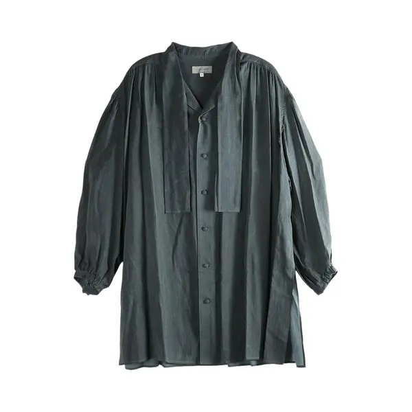 YOHJI YAMAMOTO POUR HOMME Scarf Gather Blouse - Black