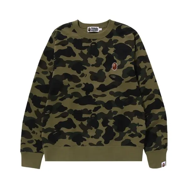 A BATHING APE 1st Camo One Point Crewneck - Green