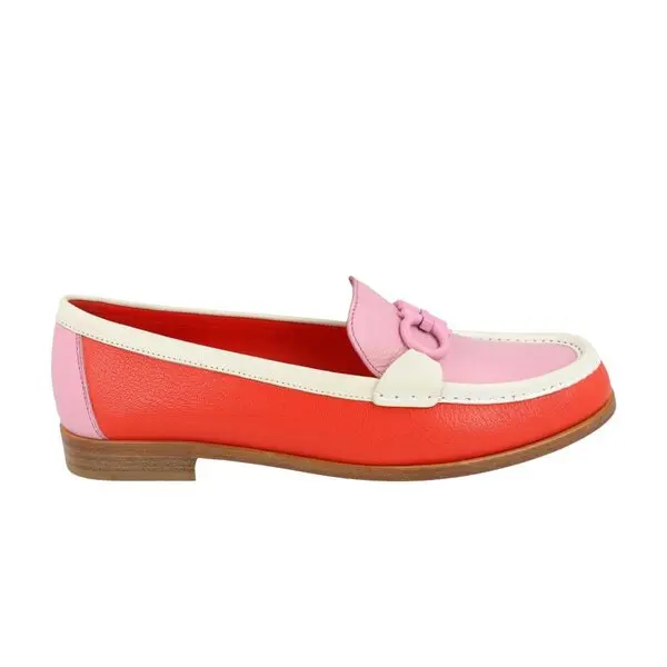FERRAGAMO Rolo Gancini Leather Loafer - Red