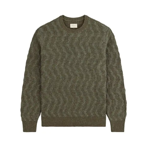 Aimé Leon Dore Linen Blend Cable Knit Sweater - Green