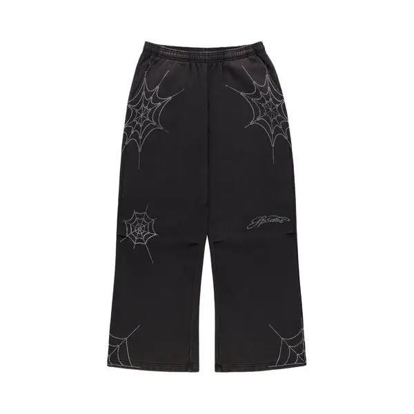 SP5DER Rhinestone Web Sweatpant - Black