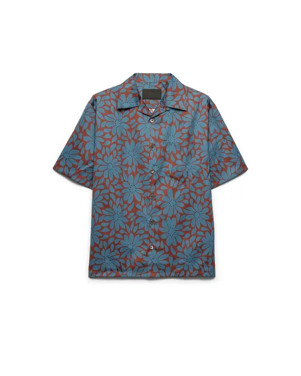 Prada Short-seeved Cotton Bend Shirt - Red