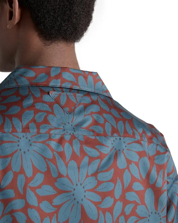 Prada Short-seeved Cotton Bend Shirt - Red