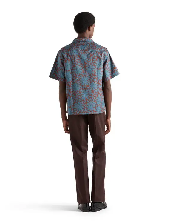 Prada Short-seeved Cotton Bend Shirt - Red