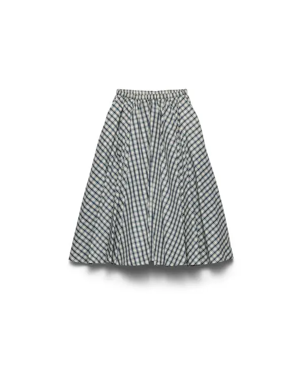 Prada Checked Chambray Skirt - Neutral