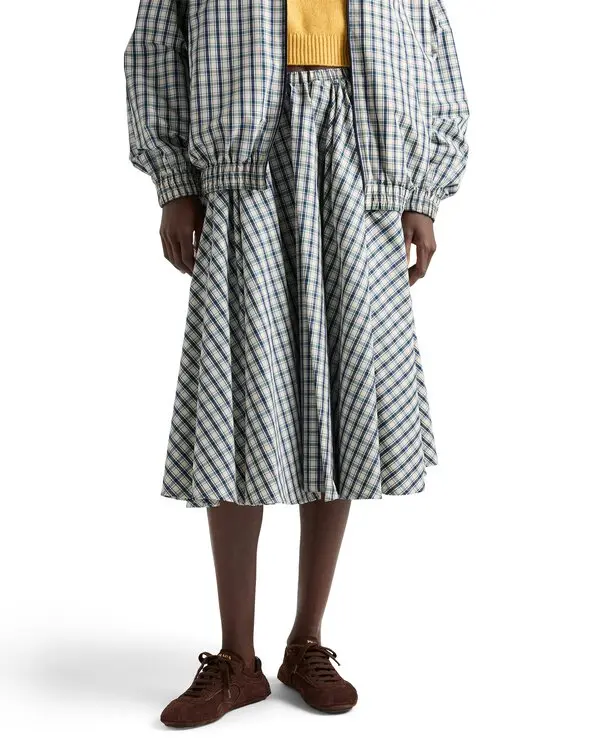Prada Checked Chambray Skirt - Neutral