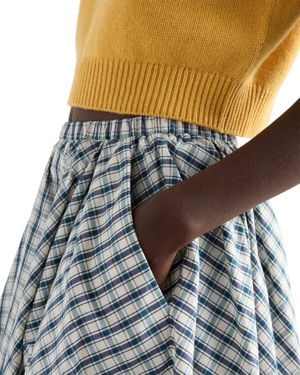 Prada Checked Chambray Skirt - Neutral
