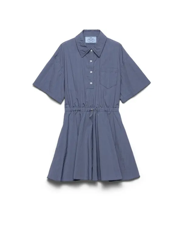 Prada Short-sleeved Technical Pongé Shirt Dress